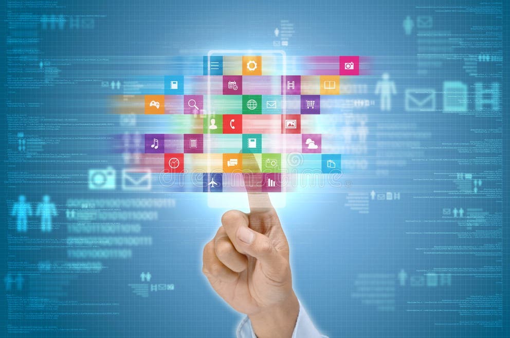 Internet Mobile Application Stock Image - Image of media, icon: 226392977