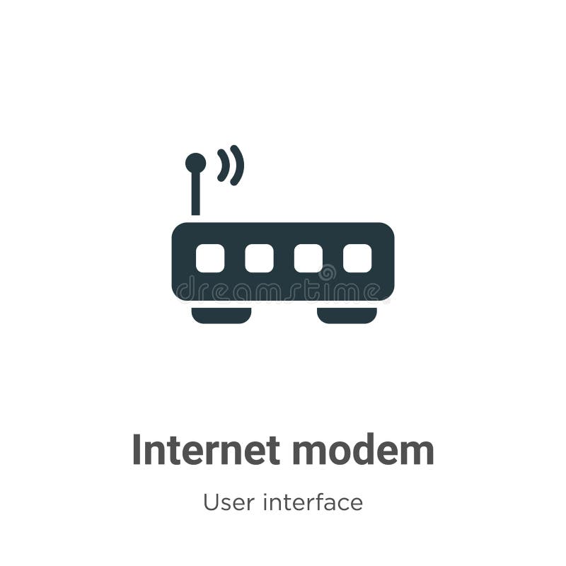 Internet Modem Vector Icon on White Background. Flat Vector Internet ...