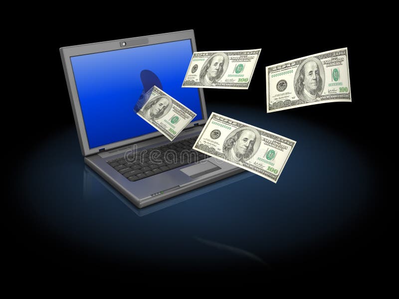 Concept of Online Making Money Stock Illustration - Illustration of ...