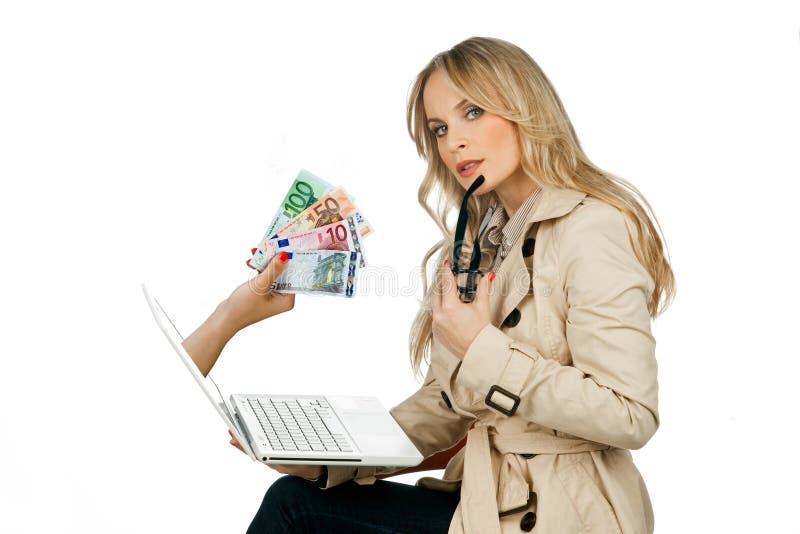 Internet money concept stock photo. Image of beauty, lady - 29115980