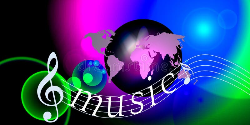 Internet music world notes stock illustration. Illustration of wide ...