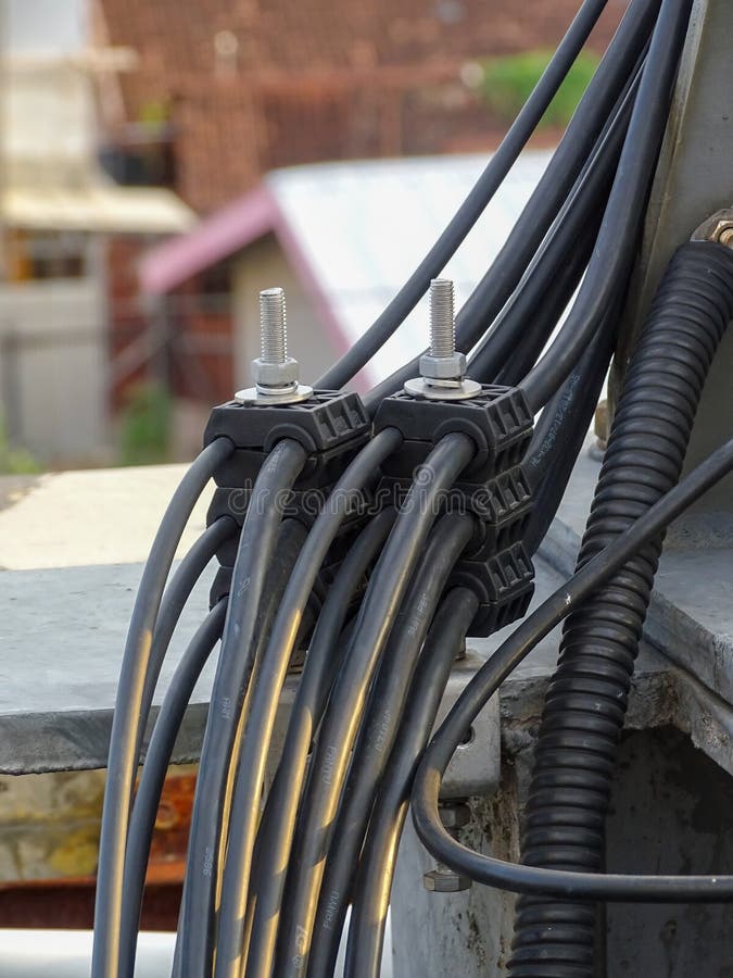 Internet Network Cable Connection, Telecommunication Tower Stock Image ...