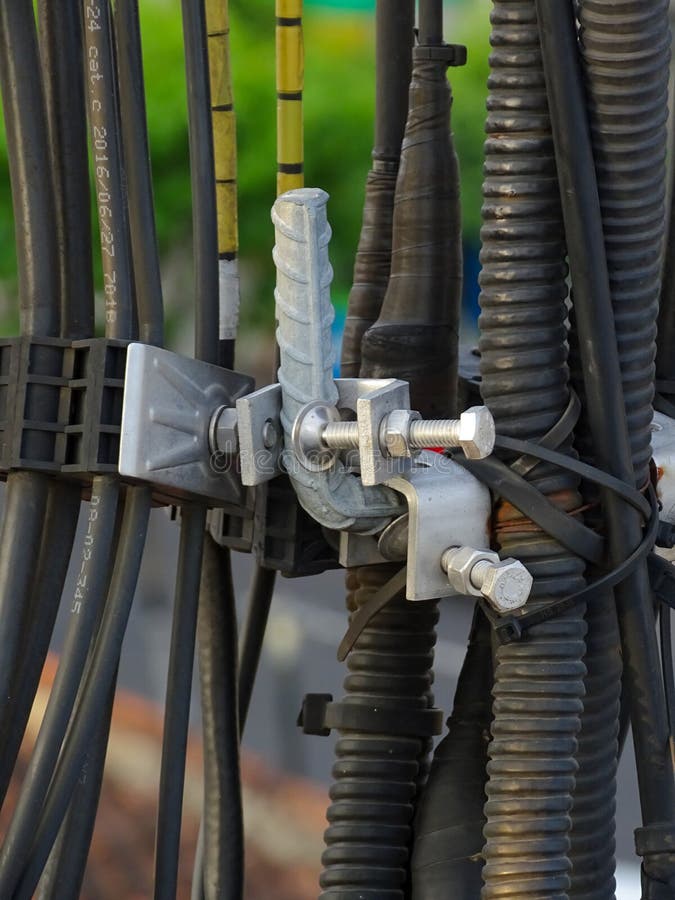 Internet Network Cable Connection, Telecommunication Tower Stock Image ...