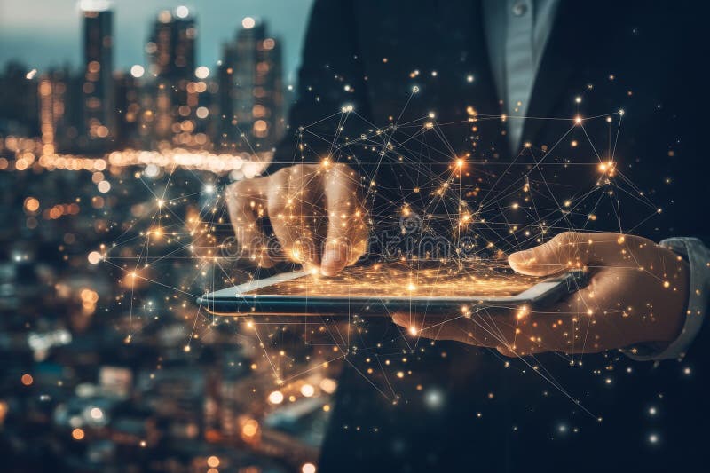 Internet Network Connection Using Wireless Technology Stock ...