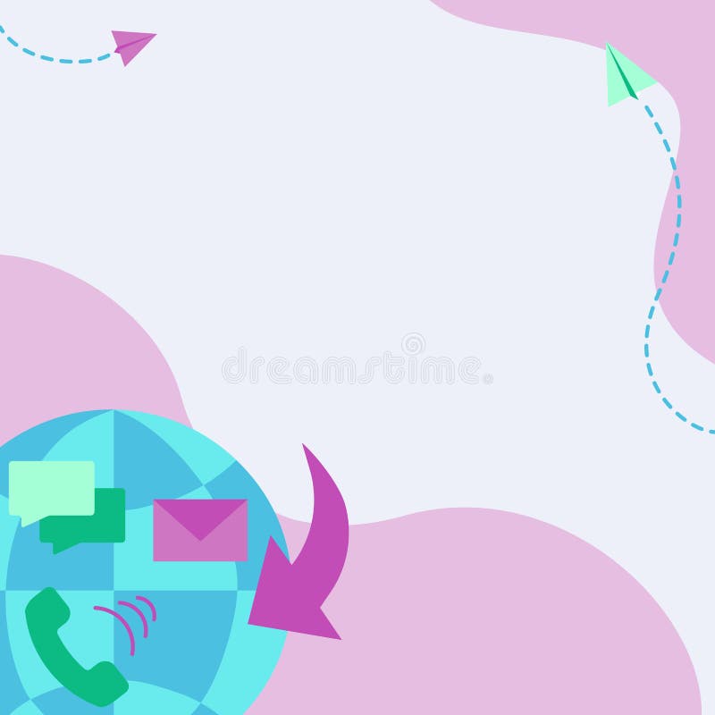 Internet Network Drawing with Colorful Messaging S and Ringing Phone ...