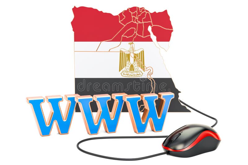 Internet Network in Egypt Concept. 3D Rendering Stock Illustration ...