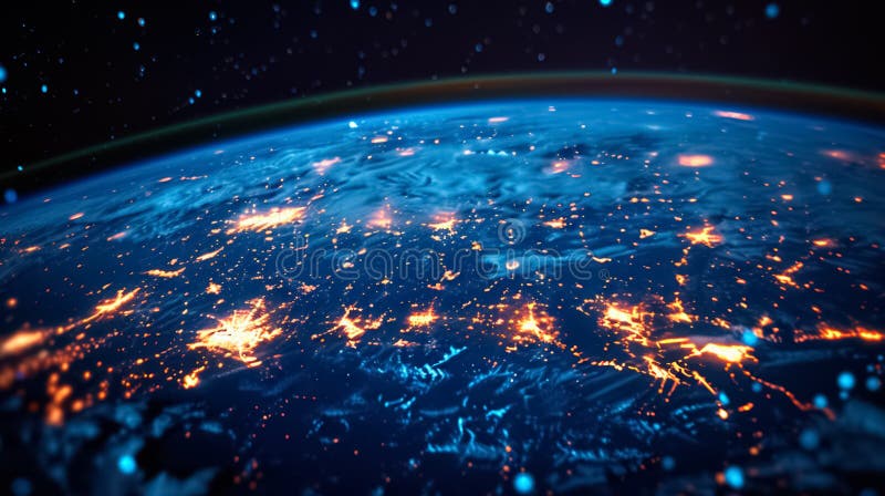 Internet Network for Fast Data Exchange Over America from Space Stock ...