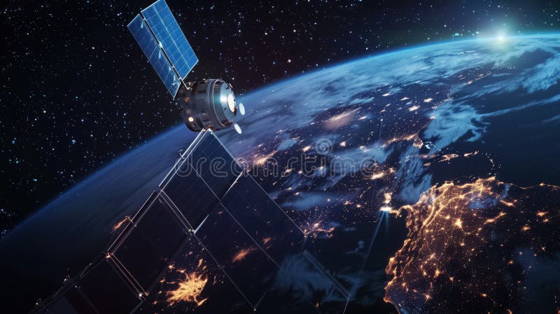 Internet Network for Fast Data Exchange Over America from Space Stock ...