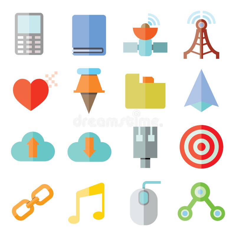 Internet and network icons stock illustration. Illustration of book ...