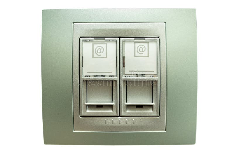 Local Area Network Socket on Wall. Internet Network Outlet Stock Photo ...