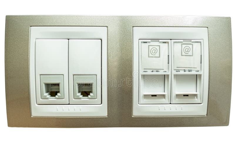 Local Area Network Socket on Wall. Internet Network Outlet Stock Photo ...