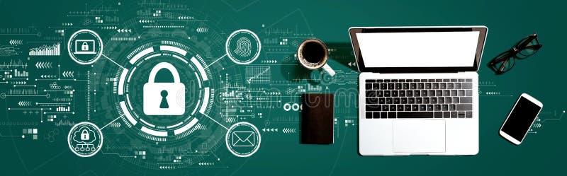 Internet Network Security Concept with a Laptop Computer Stock Photo ...