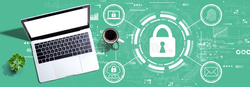 Internet Network Security Concept with a Laptop Computer Stock Image ...