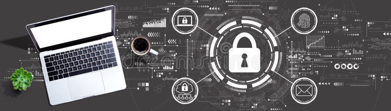 Internet Network Security Concept with a Laptop Computer Stock Photo - Image of internet ...