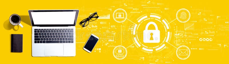 Internet Network Security Concept with a Laptop Computer Stock Image ...