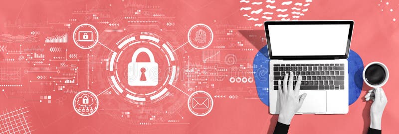 Internet Network Security Concept with Person Using a Laptop Stock ...