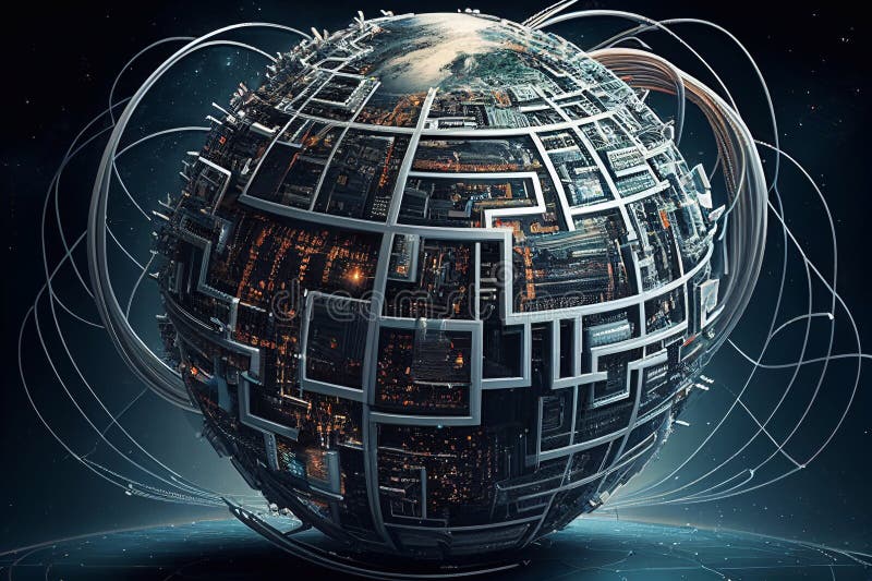 Internet and Network Technologies. AI Generated Stock Illustration ...