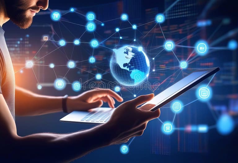 Internet Network Technology, Digital Software Development Stock ...