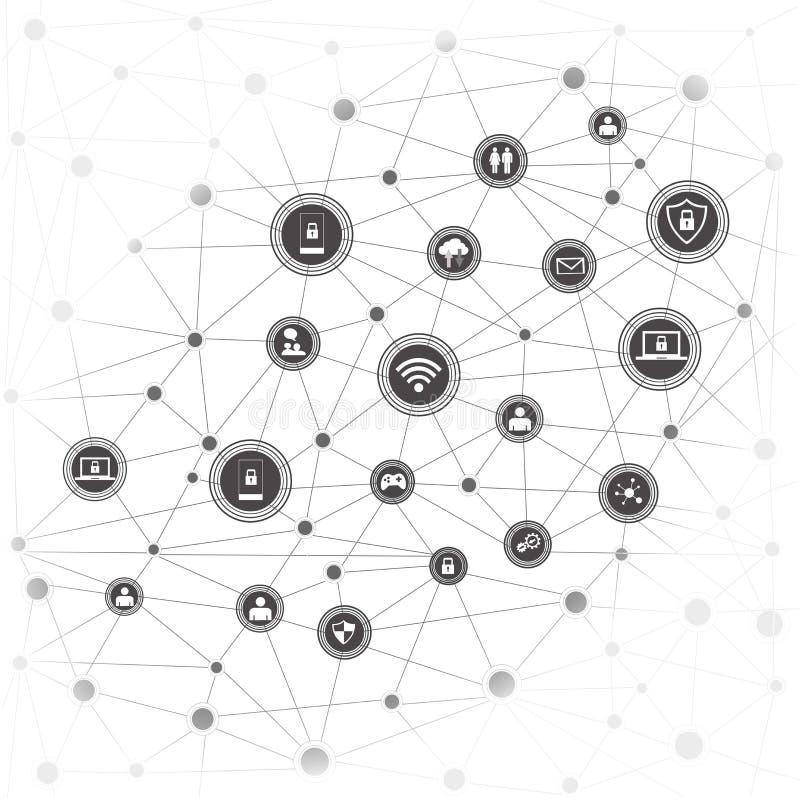 Internet Networking Concept Stock Vector - Illustration of geometric ...