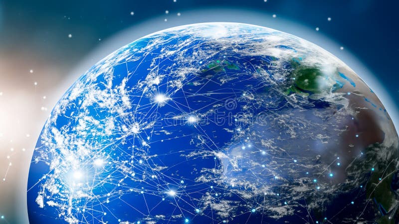 Internet Networks Cover the Planet. Generated Image Stock Illustration ...