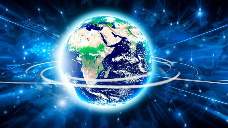 Internet Networks Cover the Planet. Generated Image Stock Illustration ...