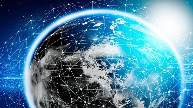 Internet Networks Cover the Planet. Generated Image Stock Illustration ...