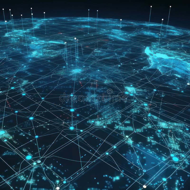 Internet Networks Over Planet Earth, Neon Colors. AI Generative Stock ... Internet Networks Over Planet Earth, Neon Colors. AI Generative Stock ...