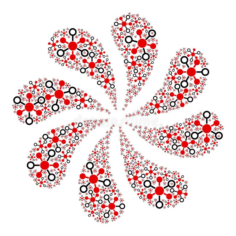 Internet Nodes Icon Centrifugal Flower Stock Vector - Illustration of ...