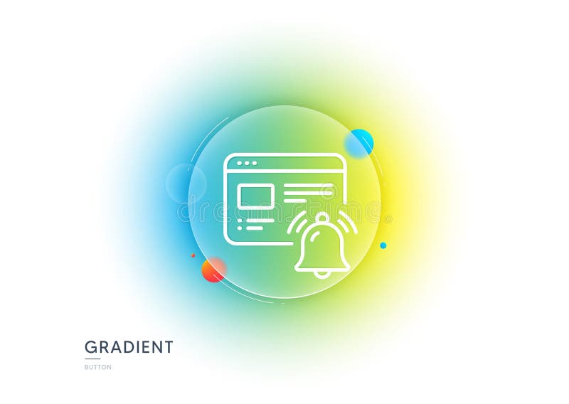 Internet Notification Line Icon. Alarm Reminder Sign. Gradient Blur ...