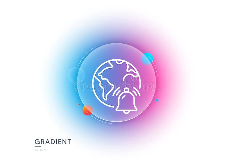 Internet Notification Line Icon. Alarm Reminder Sign. Gradient Blur Button. Vector Stock Vector ...