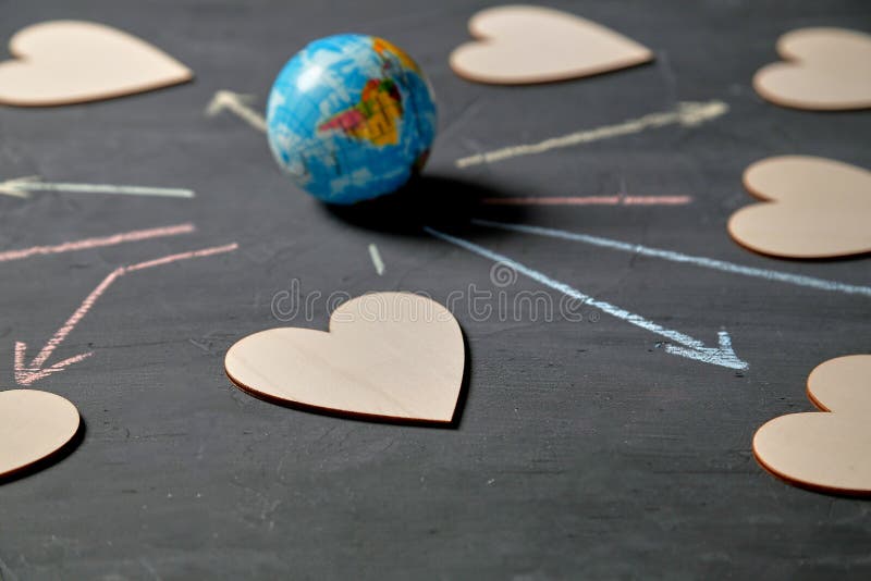 Internet or Online Dating and Love. Global Communication, Networking ...