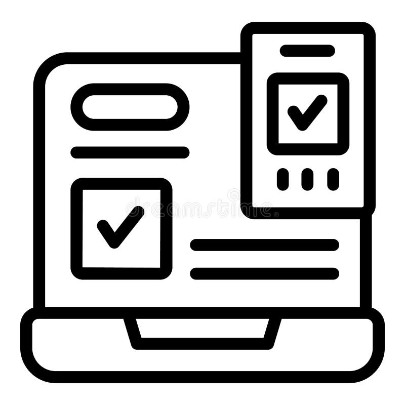 Internet Online Registration Icon Outline Vector. Account Form Stock ...