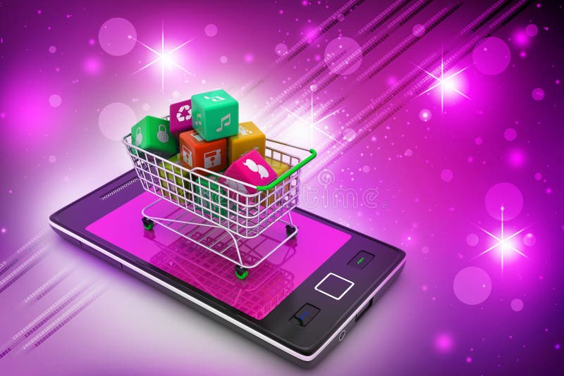 Internet and Online Shopping Concept Stock Illustration - Illustration ...