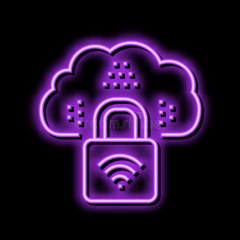 Internet Padlock Neon Glow Icon Illustration Stock Vector ...