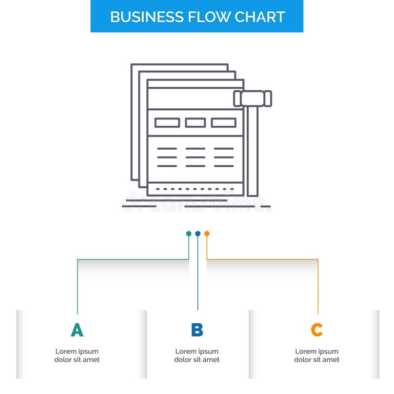 Internet, Page, Web, Webpage, Wireframe Business Flow Chart Design with ...