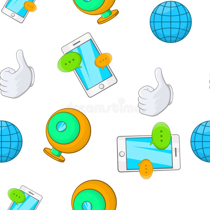 Internet Pattern, Cartoon Style Stock Vector - Illustration of internet ...