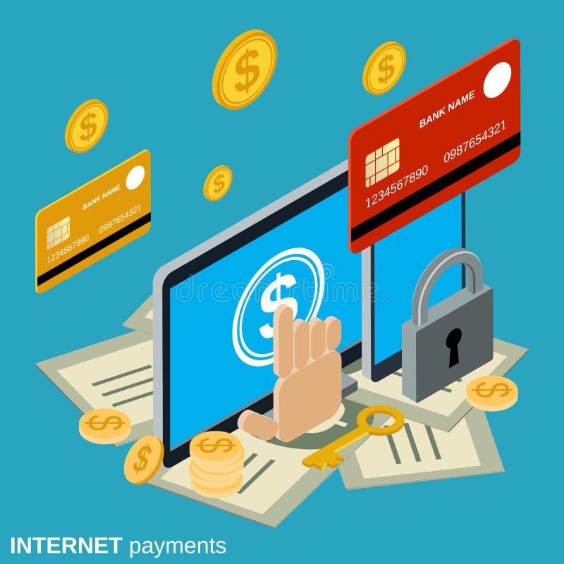 Internet Payment Vector Illustration Stock Vector - Illustration of ...