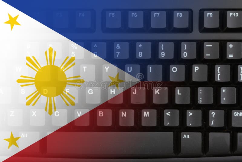 The Internet in the Philippines with the Flag on a Black Keyboard Stock ...