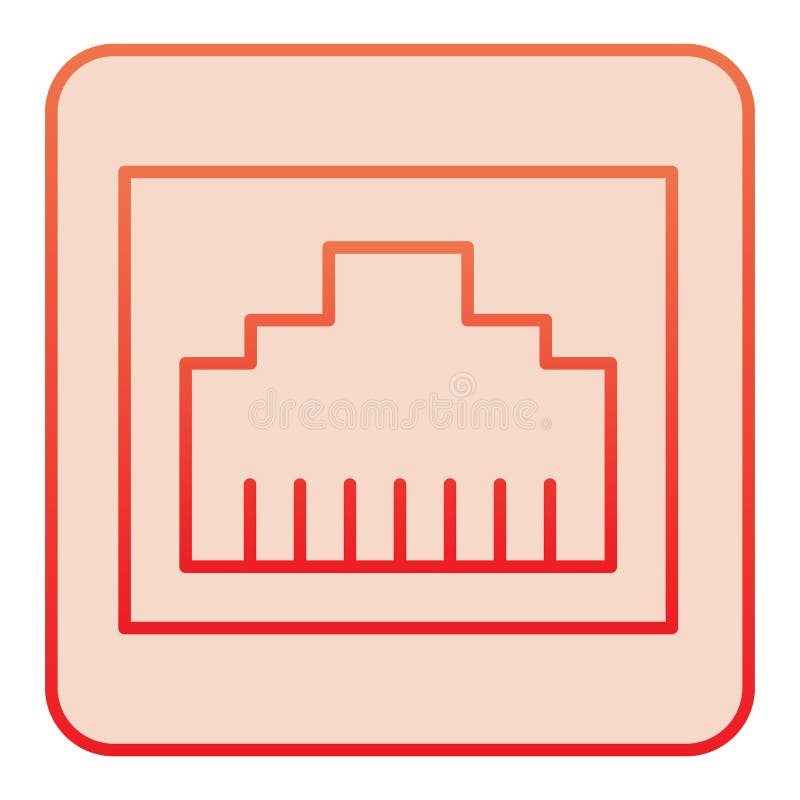 Internet Plug Connector Flat Icon. Network Port Red Icons in Trendy ...