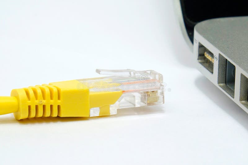 Internet plug near socket stock photo. Image of media - 49459348