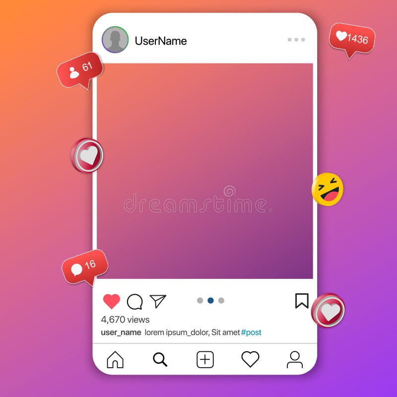 Internet Post Template Vector Illustration. Perfect Social Media Post ...