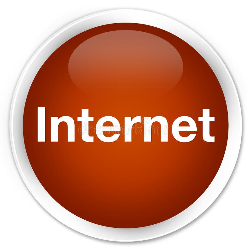 Internet Premium Brown Round Button Stock Illustration - Illustration ...
