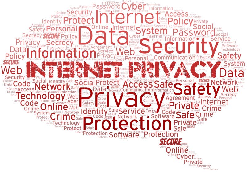 Internet Privacy Vector Word Cloud, Made with Text only. Stock Vector ...
