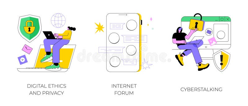 Internet Privacy Violation Abstract Concept Vector Illustrations. Stock ...