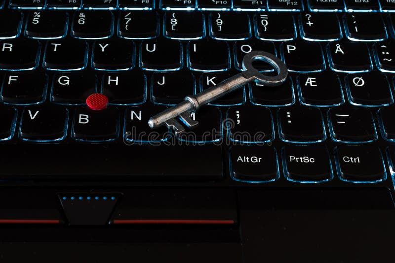Internet Privacy, Web Security,metallic Key on a Black Computer Laptop ...