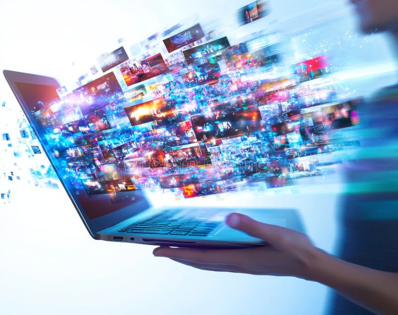 Internet Production Technology Notion. with a Notebook in Hand Stock ...