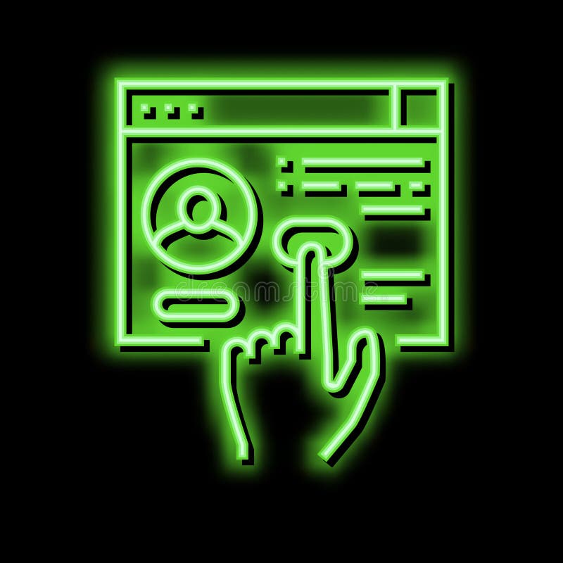Internet Profile or Blog Subscription Neon Glow Icon Illustration Stock ...