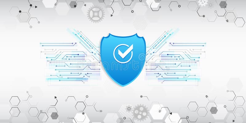 Internet Protection Privacy Concept. Shield Icon and Internet ...