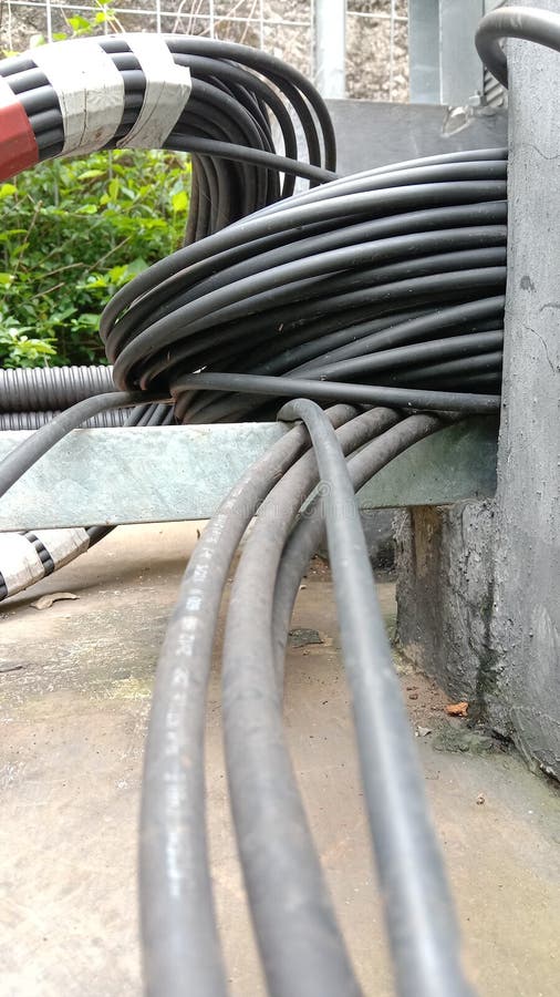 Internet Provider Installation Cable Located on the Ground Stock Image ...