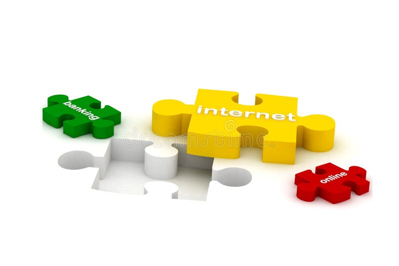 A Piece of the Puzzle Connected with Four Wires Co Stock Photo ...